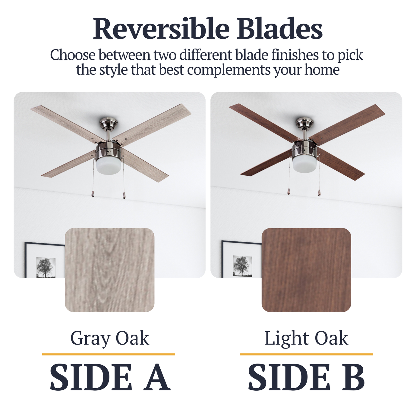 52 Inch Chism, Gun Metal, Pull Chain, Ceiling Fan – Prominence Home