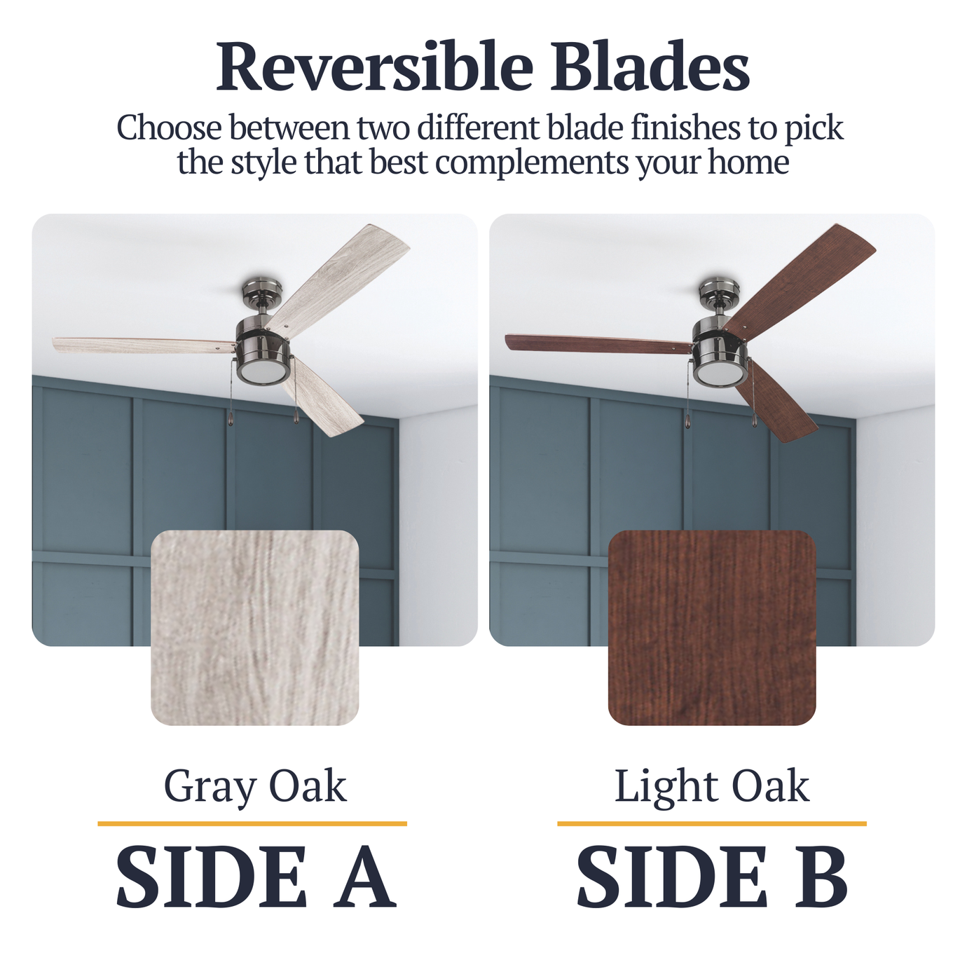 52 Inch Madrona, Painted Gun Metal, Pull Chain, Ceiling Fan ...