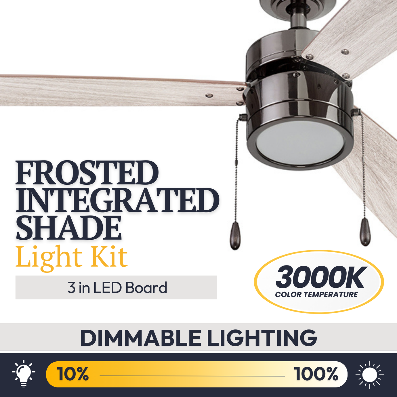 52 Inch Madrona, Painted Gun Metal, Pull Chain, Ceiling Fan ...