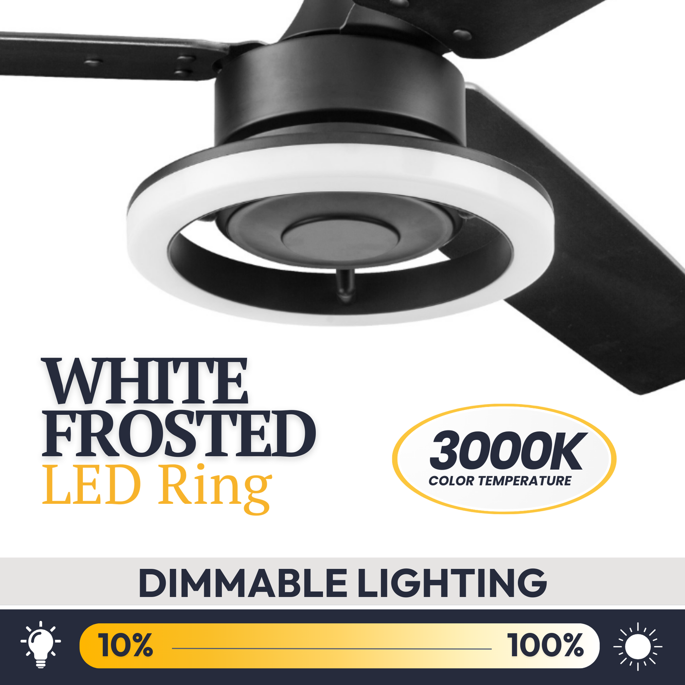 52 Inch Orbis, Matte Black, Remote Control, Ceiling Fan – Prominence Home