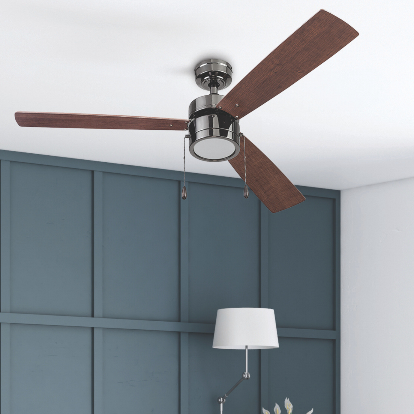 52 Inch Madrona, Painted Gun Metal, Pull Chain, Ceiling Fan ...
