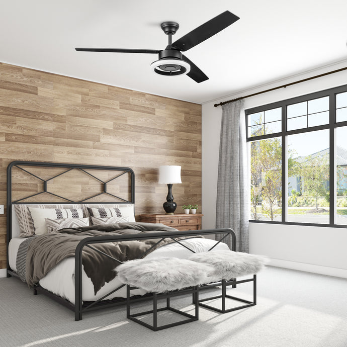 52 Inch Orbis, Matte Black, Remote Control, Ceiling Fan – Prominence Home