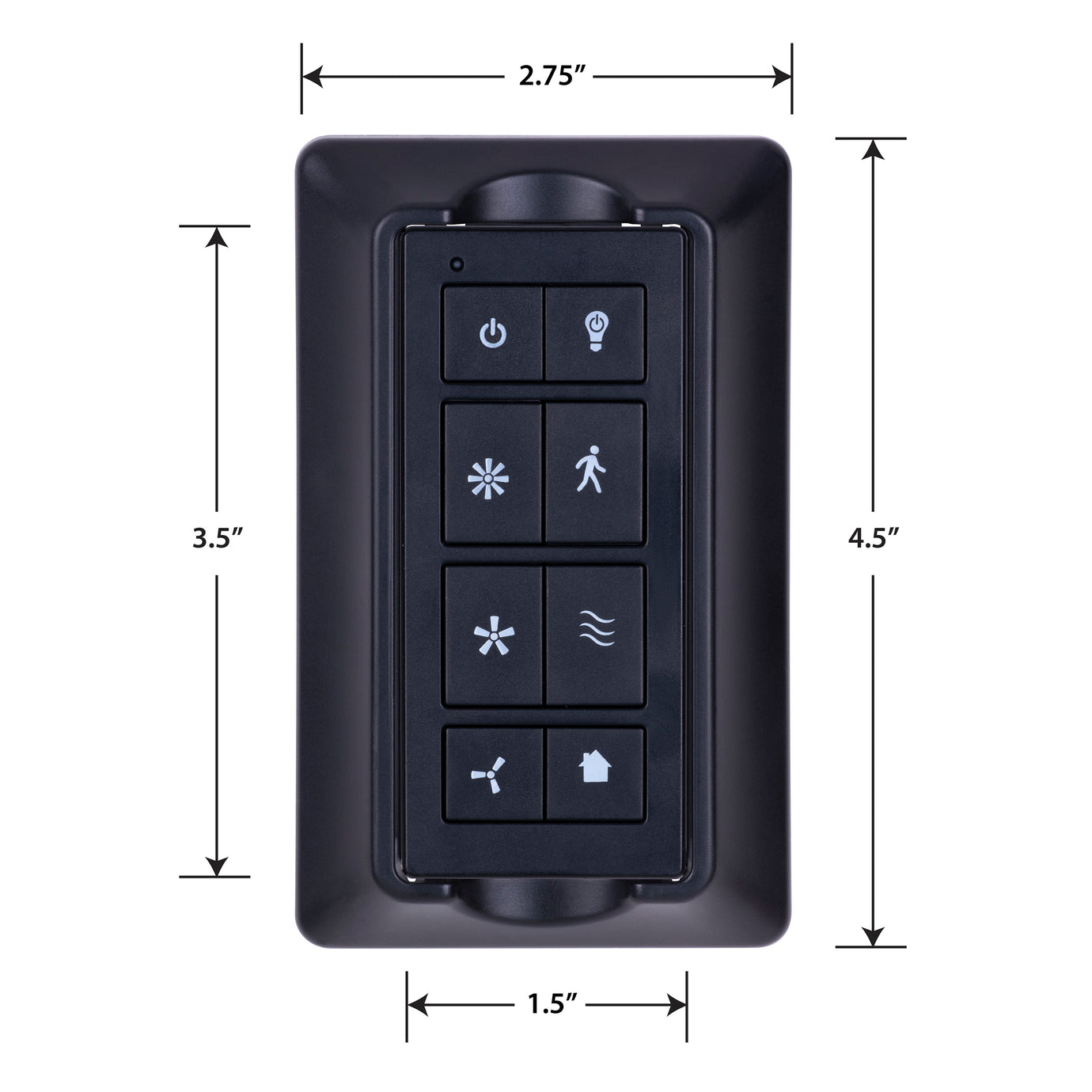 Universal Ceiling Fan Remote Control Kit with Wall Mount, Matte Black ...